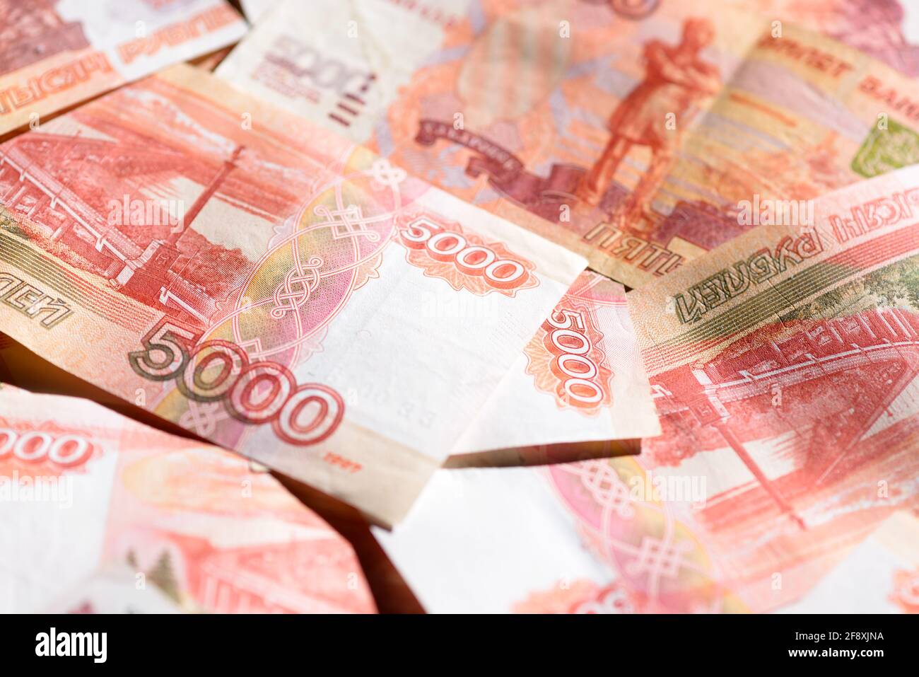 Banknotes of 5000 Russian rubles background Stock Photo - Alamy