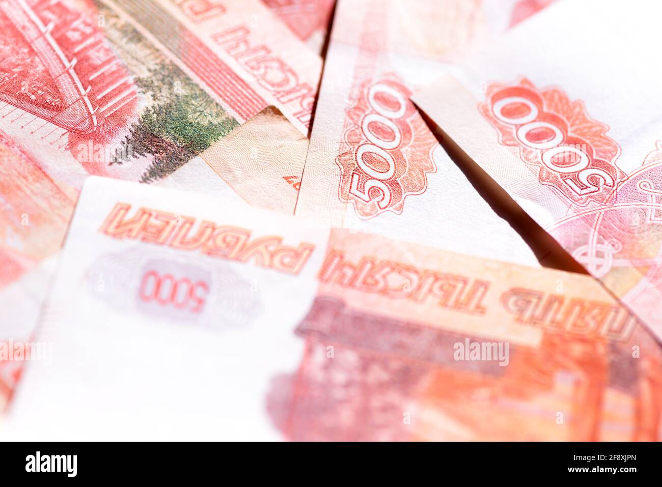 Banknotes of 5000 Russian rubles background Stock Photo - Alamy