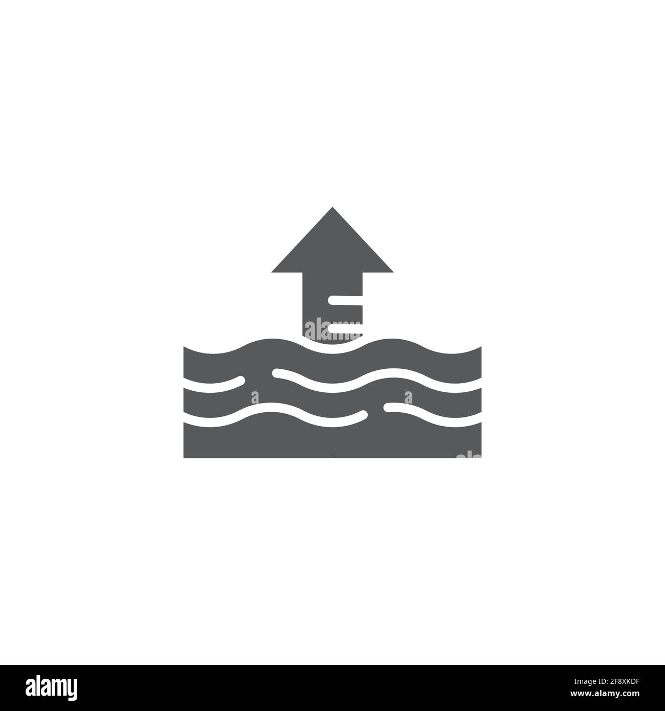Rise in water level icon isolated on white background. Vector Stock ...