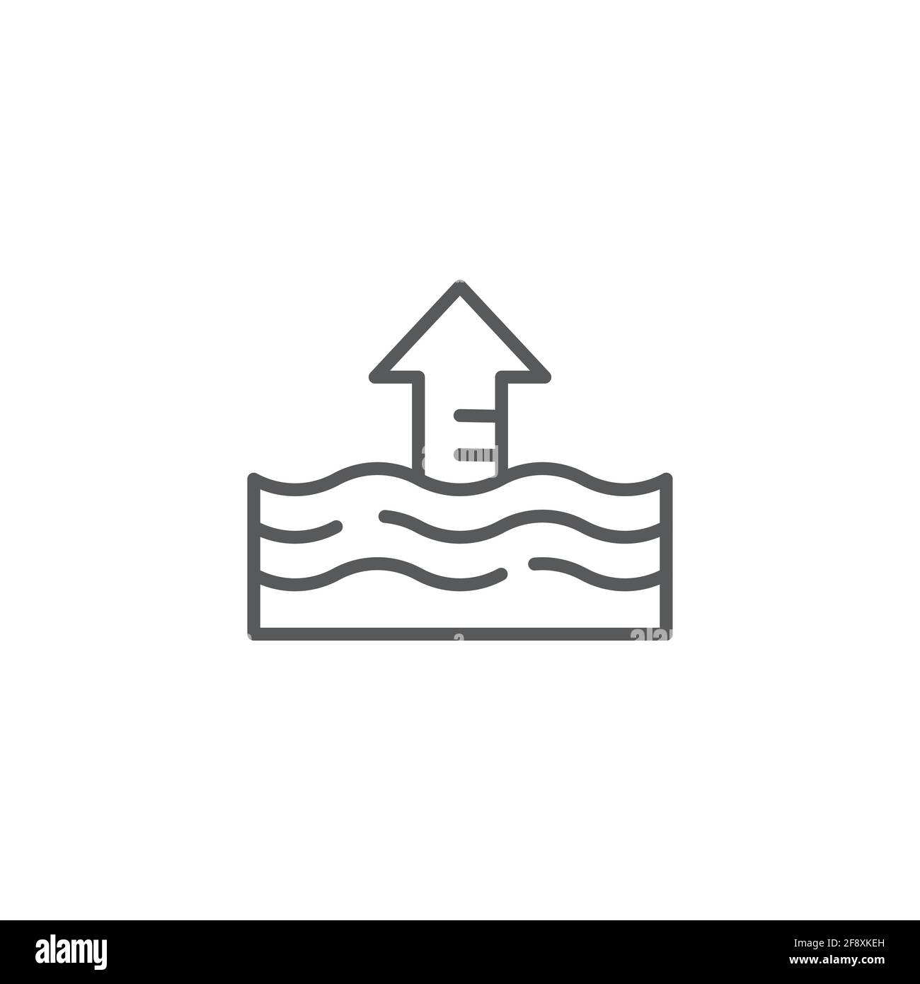 Rise in water level icon isolated on white background. Vector Stock ...