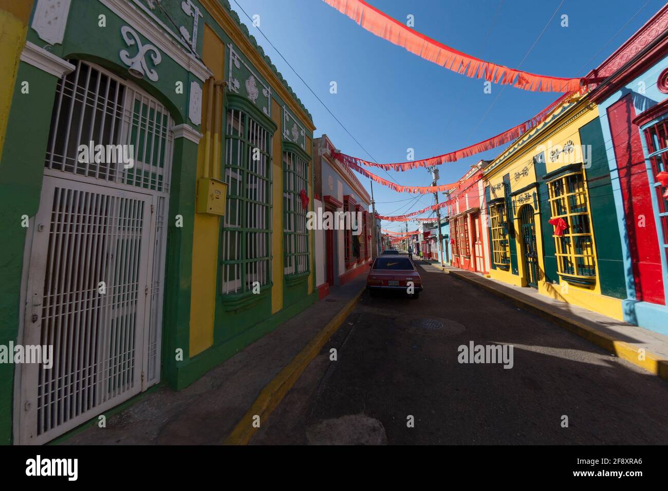 Maracaibo, Venezuela. 18-06-2010. Old style Spanish houses are seen in ...