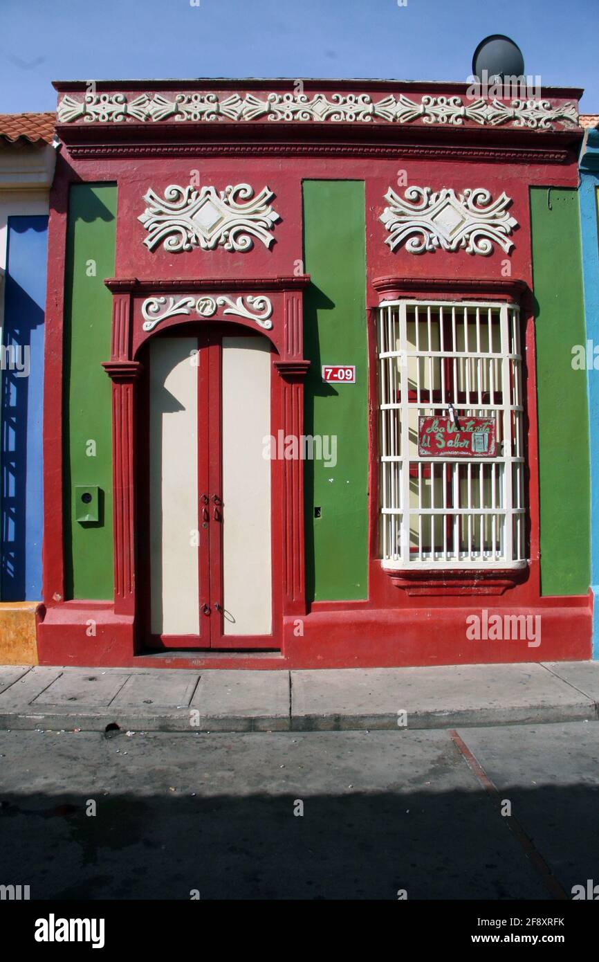 Maracaibo, Venezuela. 18-06-2010. Old style Spanish houses are seen in ...