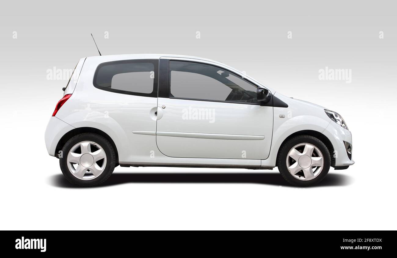 French sport hatchback car side view isolated on white background Stock ...