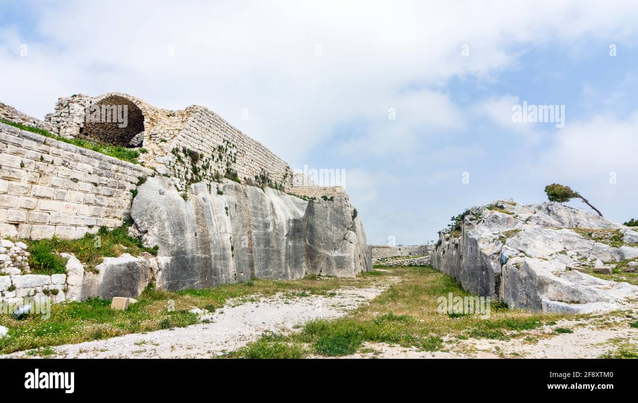 Smar Jbeil citadel, old Crusader castle in ruin, Lebanon Stock Photo ...