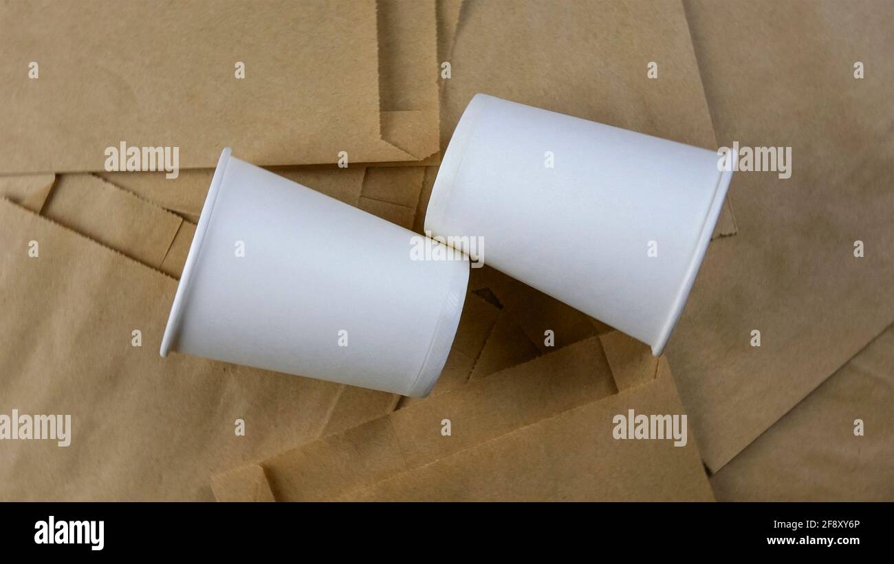 Empty paper package, eco-friendly disposable biodegradable packaging ...