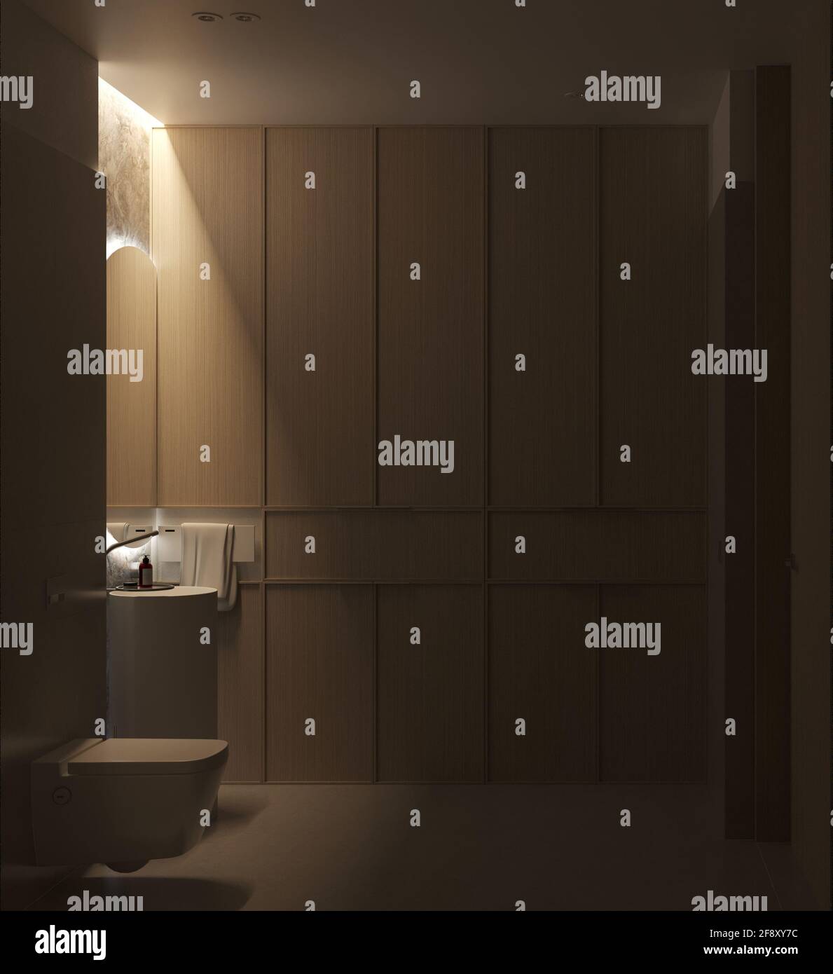 restroom, interior visualization, 3D illustration Stock Photo - Alamy