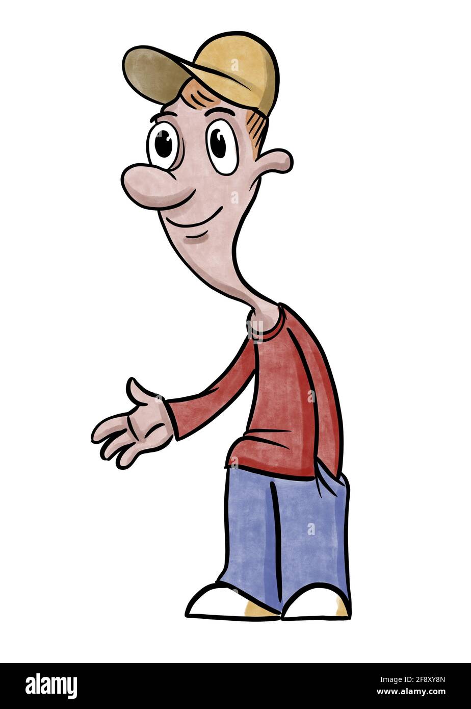 Cartoon man reaching out hand hi-res stock photography and images - Alamy