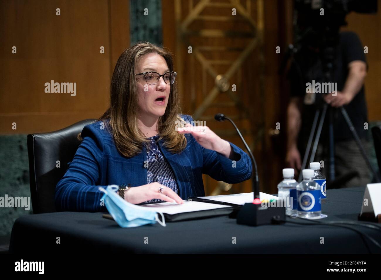 Andrea Palm appears during a Senate Committee on Finance hearing for ...