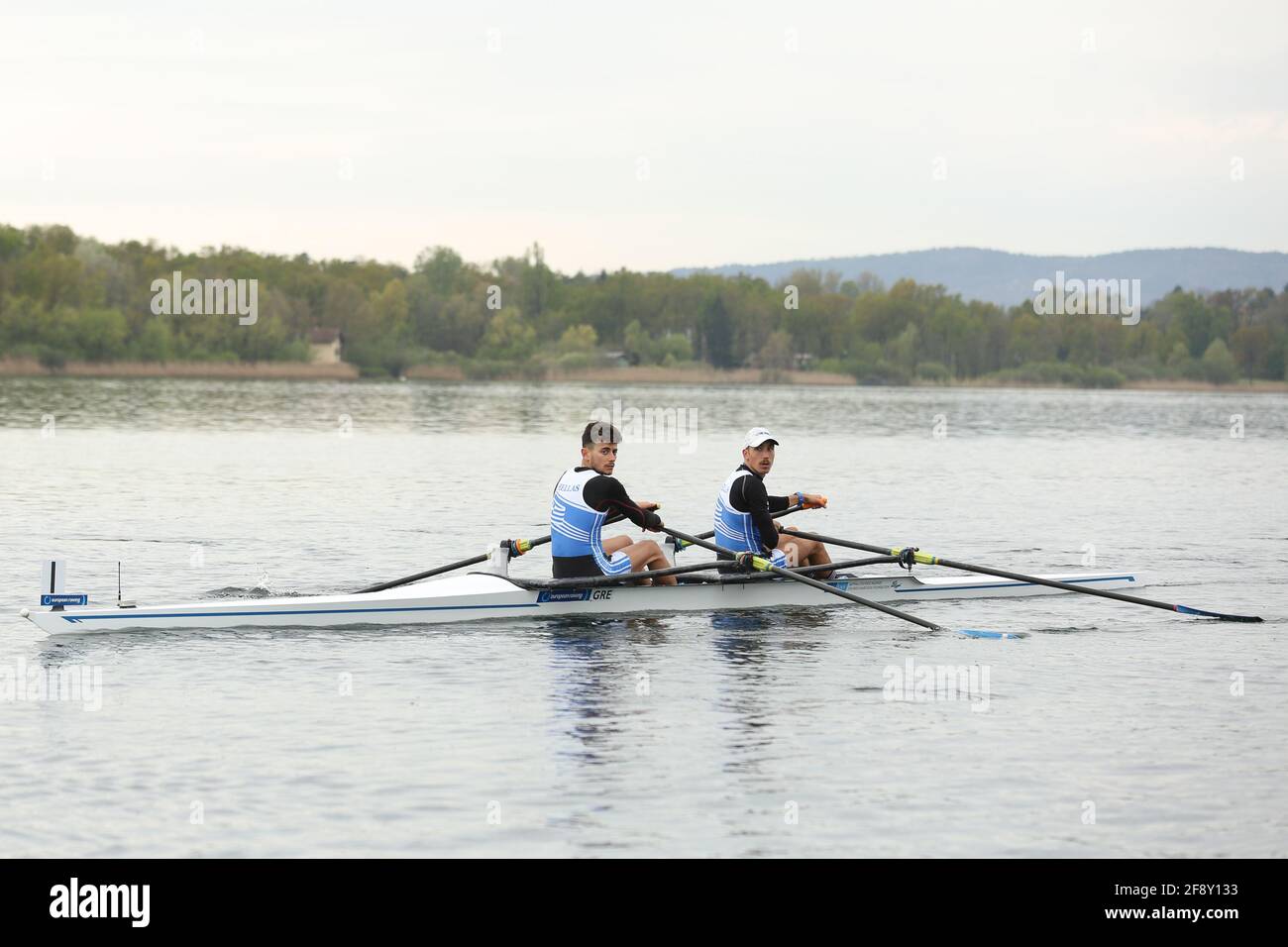 Stavros Soularikas and Antonios Papakonstantinou of Greece compete in ...