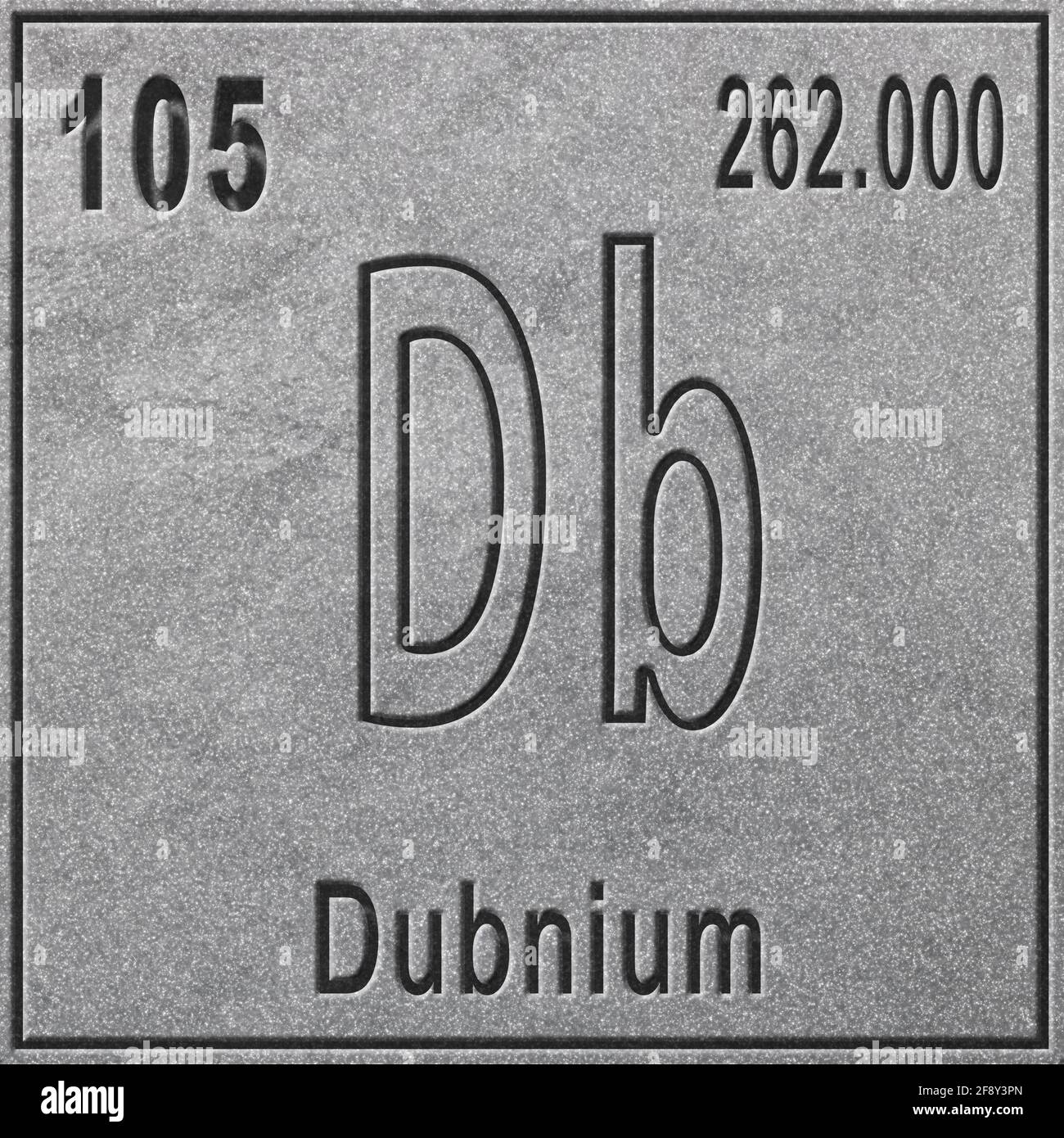 Dubnium chemical element, Sign with atomic number and atomic weight ...