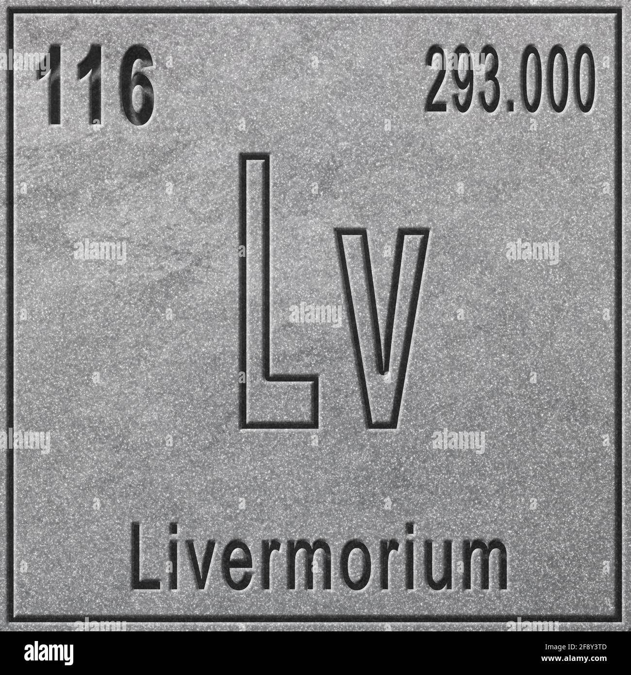 Livermorium chemical element, Sign with atomic number and atomic weight ...