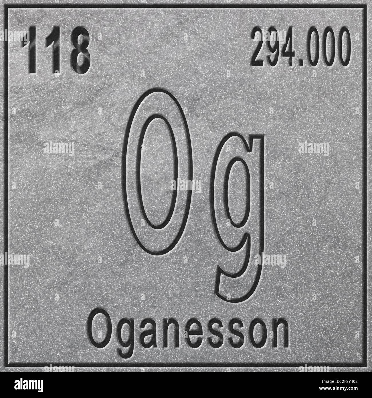 Oganesson chemical element, Sign with atomic number and atomic weight ...