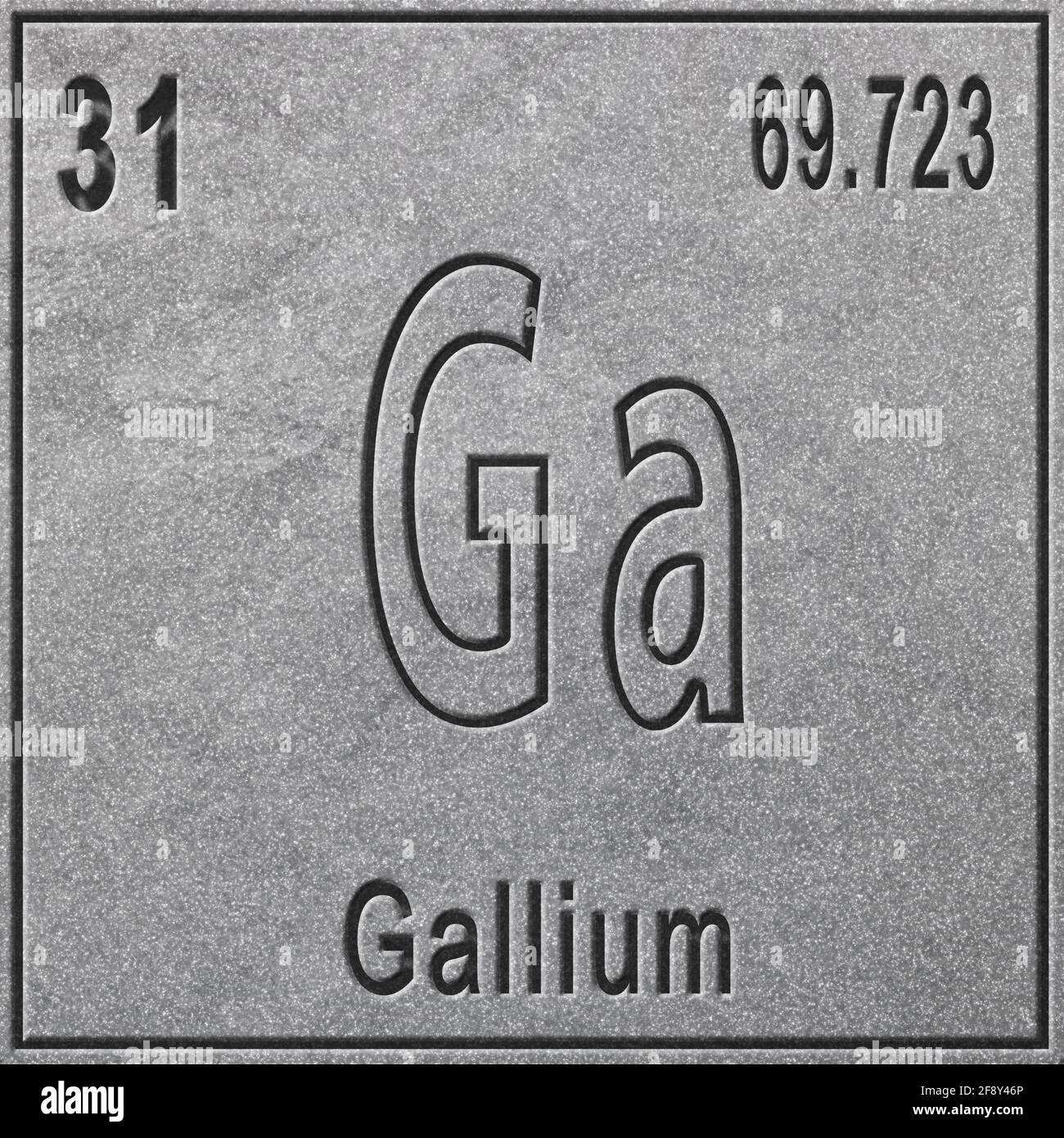 Gallium chemical element, Sign with atomic number and atomic weight ...