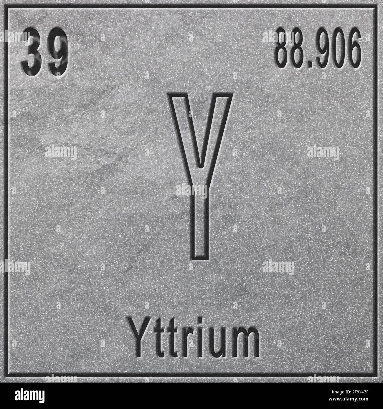 Yttrium chemical element, Sign with atomic number and atomic weight ...