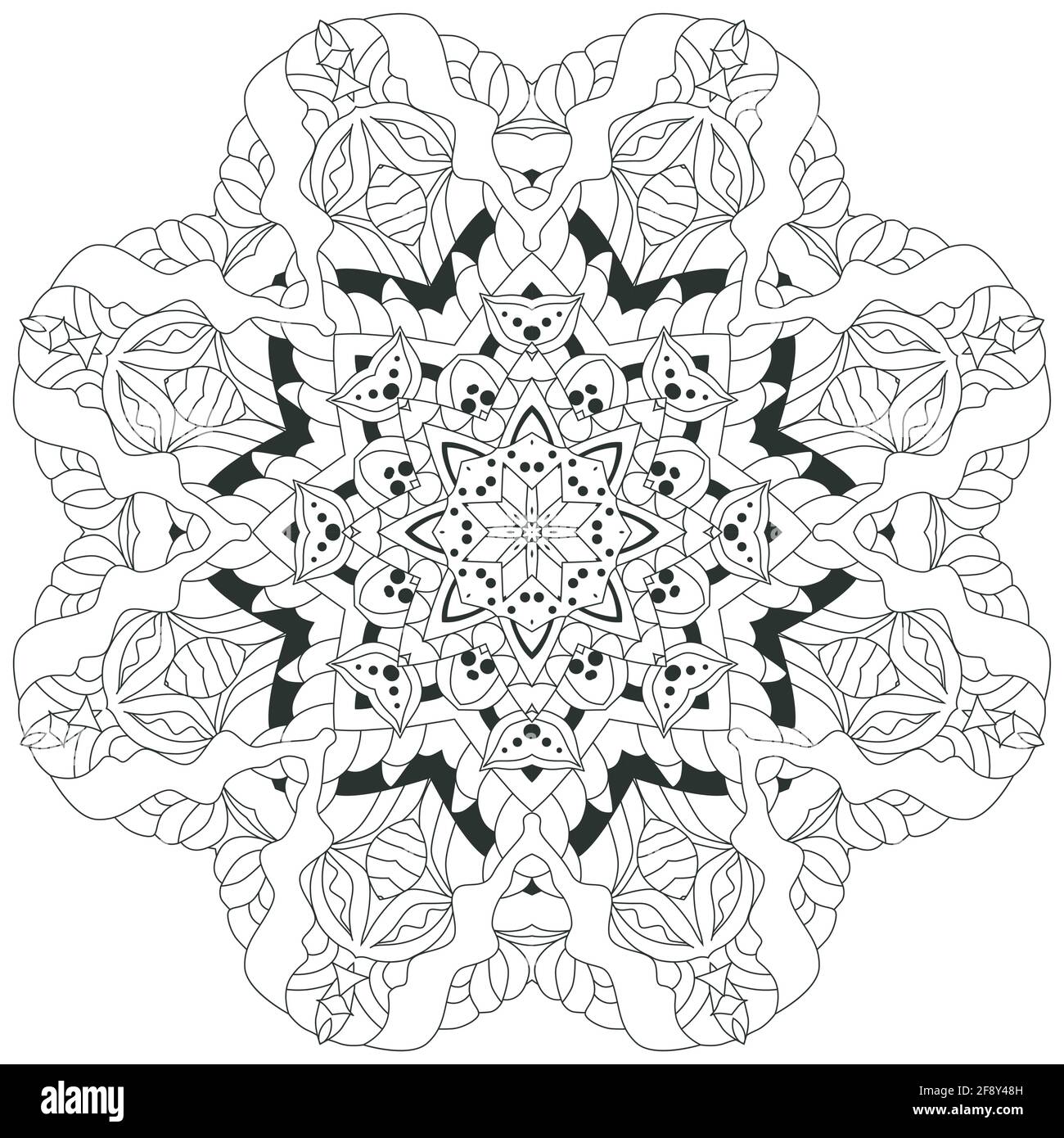 Vector Adult Coloring Book Textures. Hand-painted art design. Adult ...