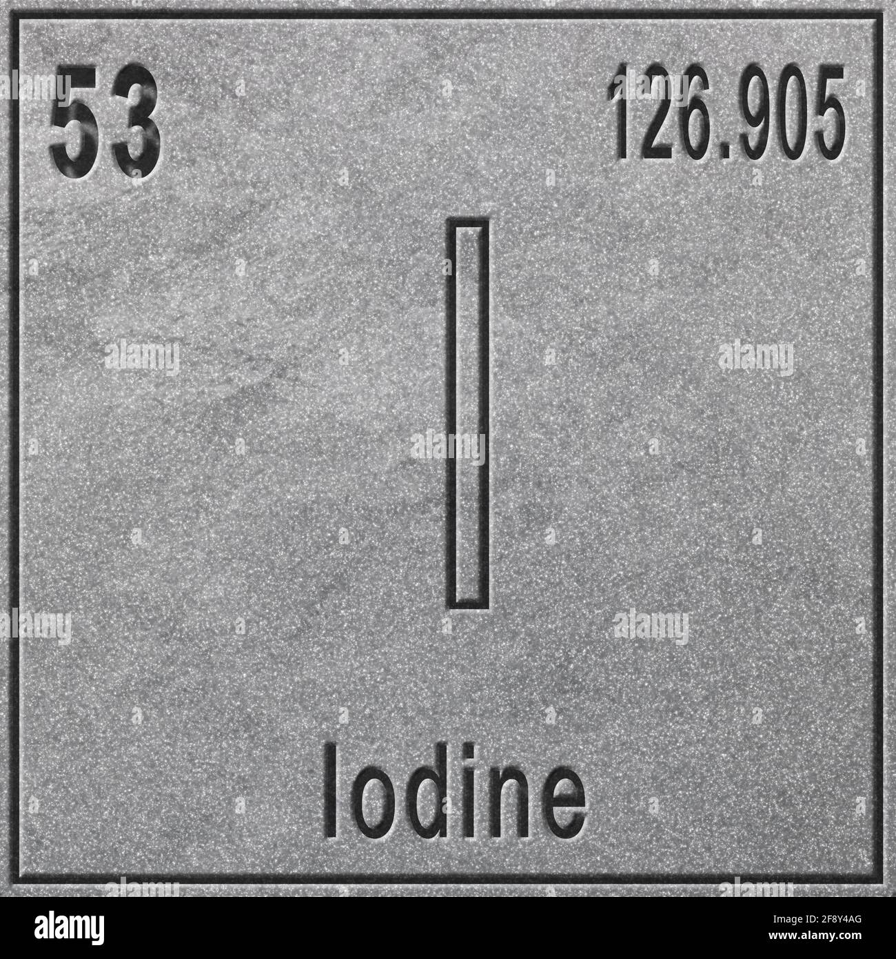 Iodine chemical element, Sign with atomic number and atomic weight ...