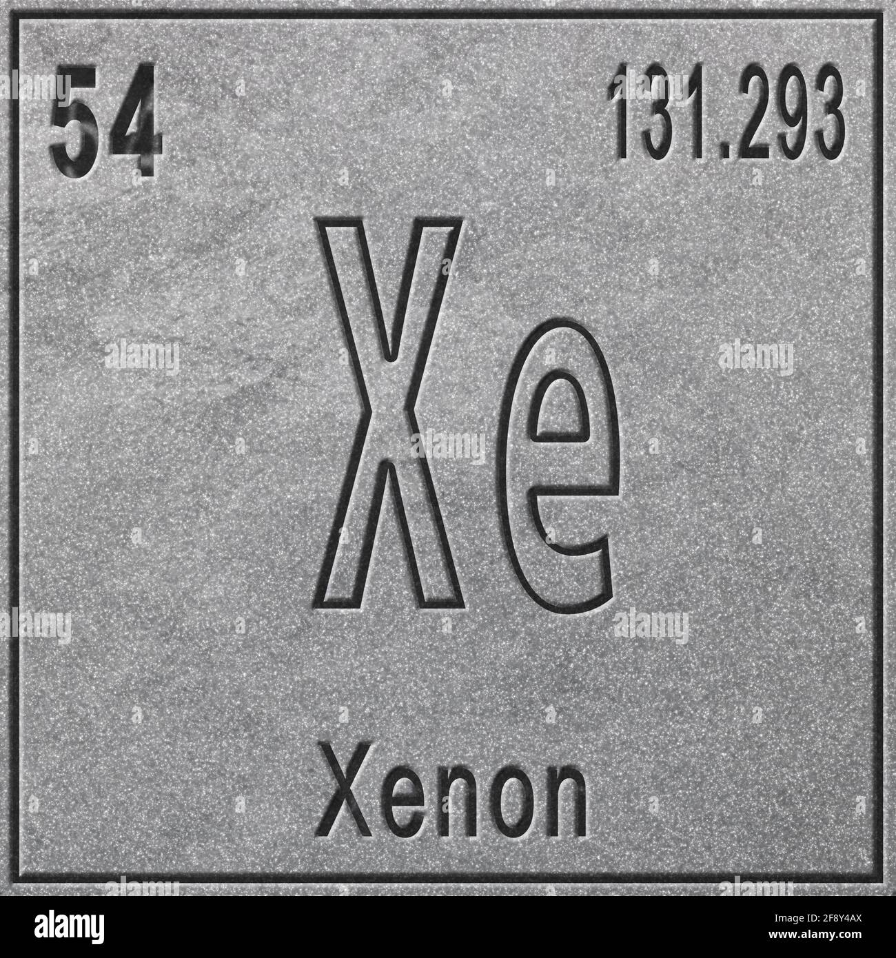 Xenon chemical element, Sign with atomic number and atomic weight ...