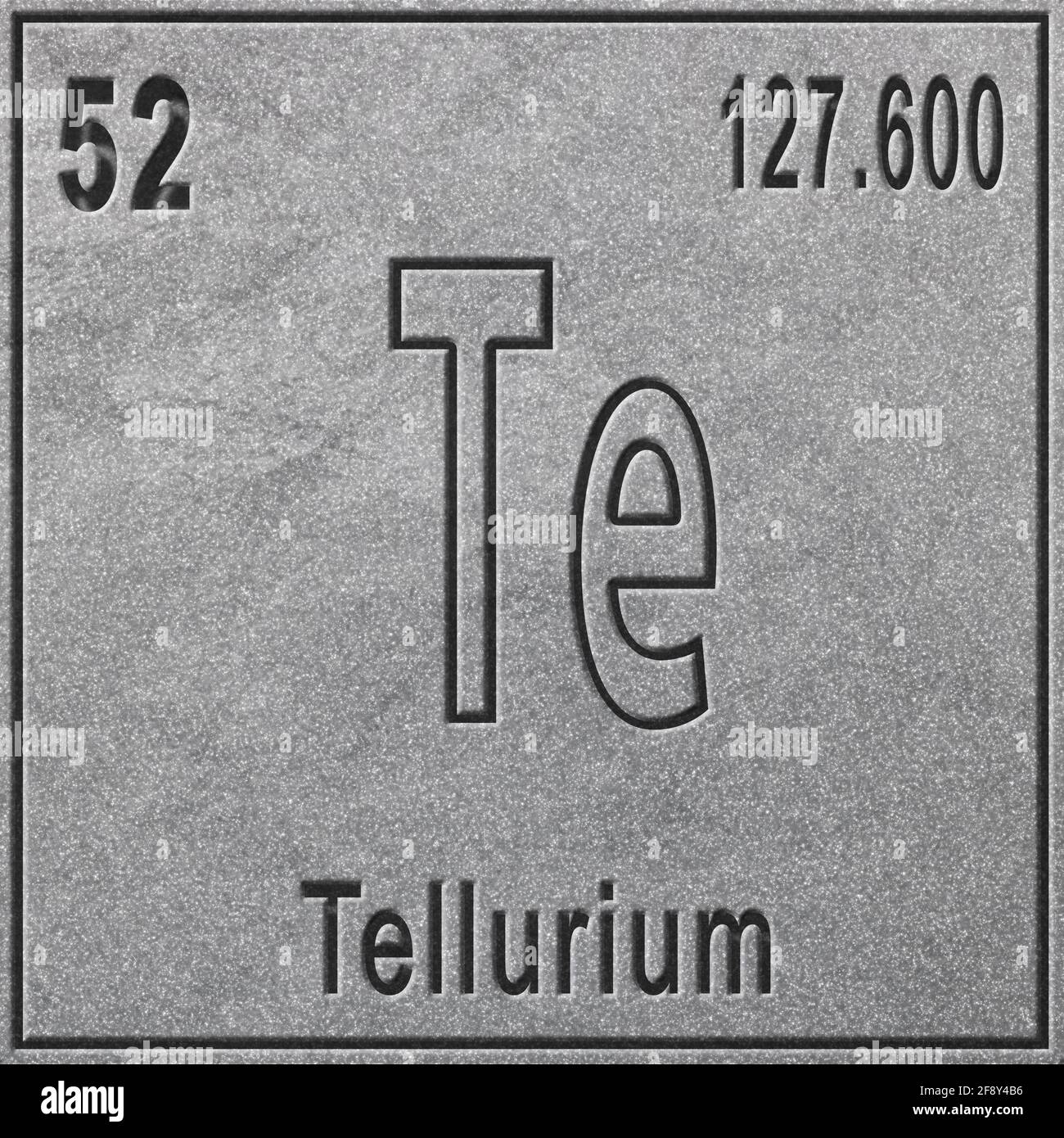 Tellurium chemical element, Sign with atomic number and atomic weight ...