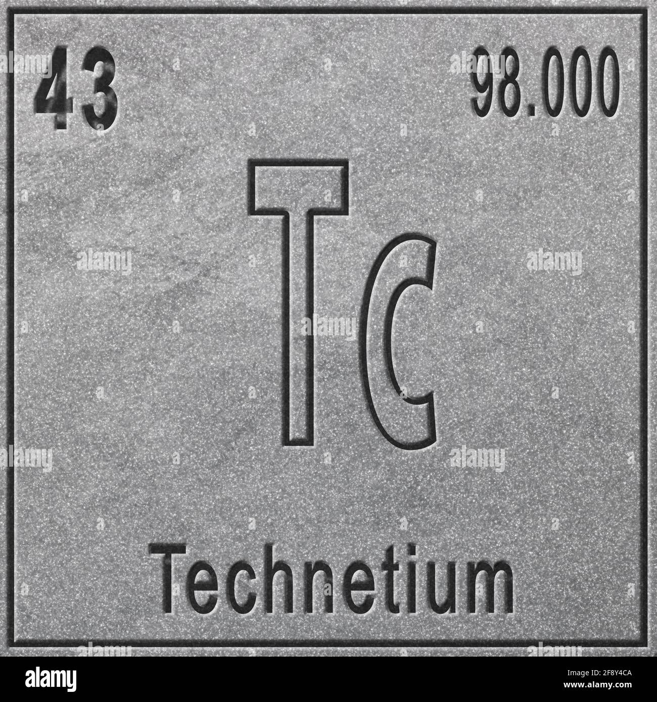 Technetium chemical element, Sign with atomic number and atomic weight ...