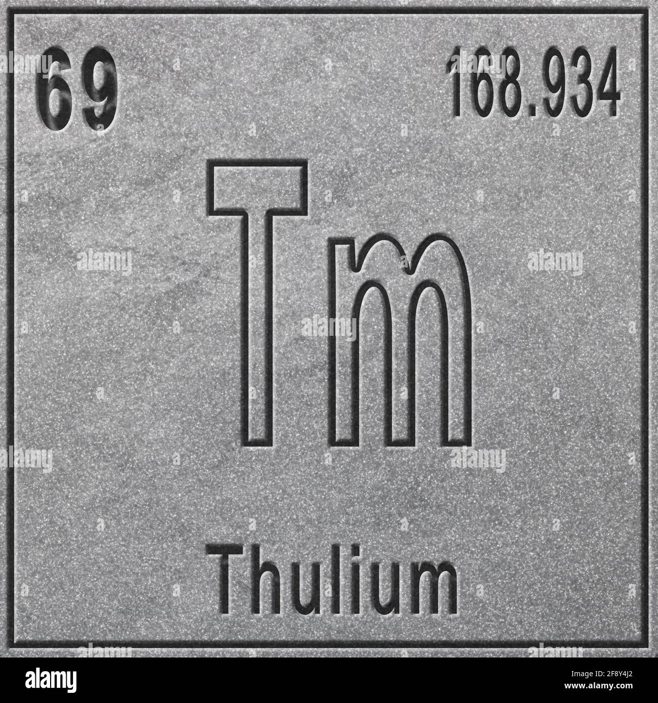 Thulium chemical element, Sign with atomic number and atomic weight ...