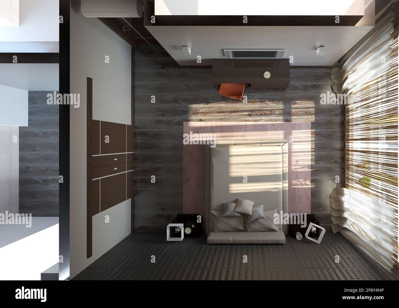 modern apartment interior, 3D illustration Stock Photo - Alamy