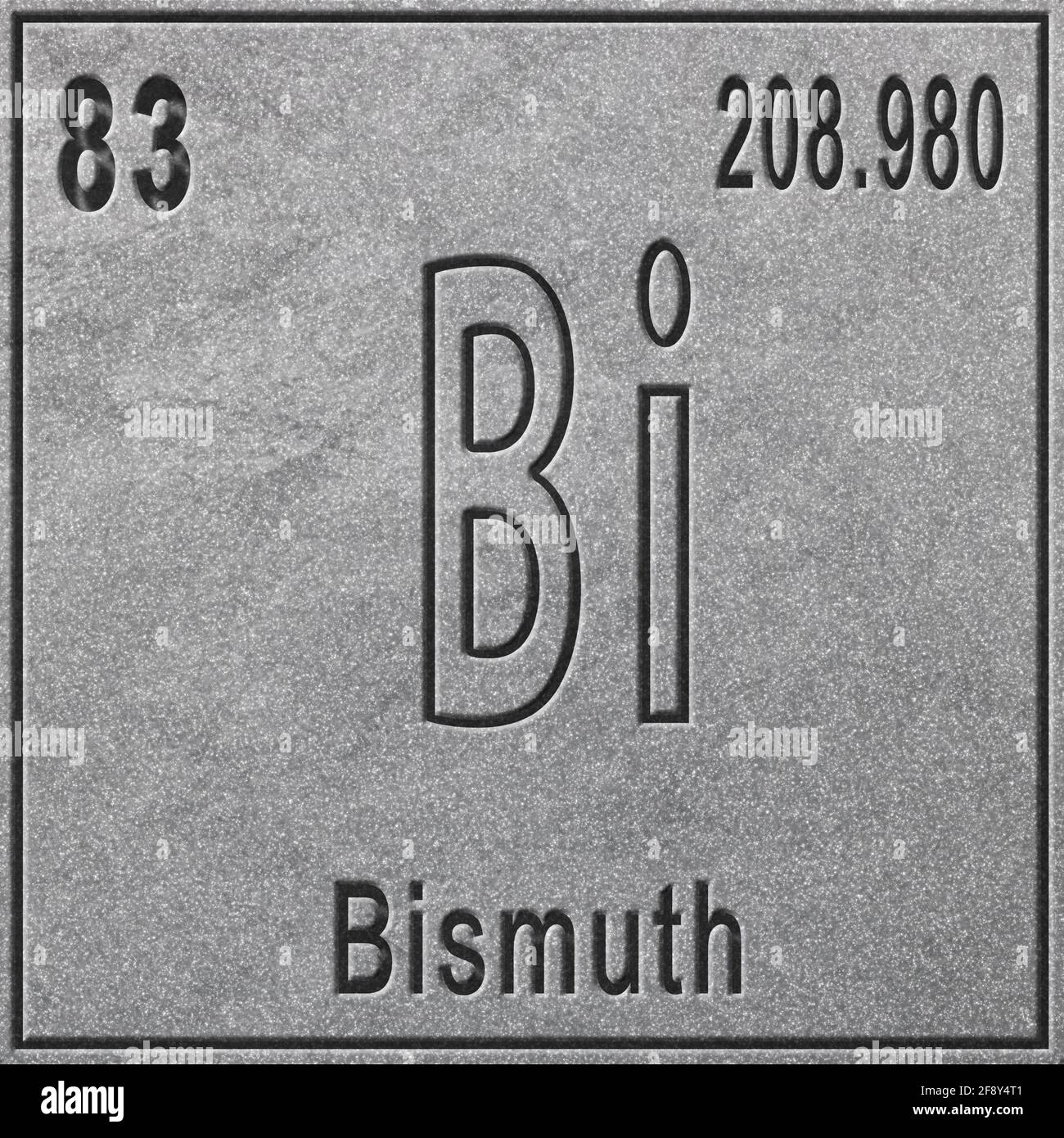 Bismuth chemical element, Sign with atomic number and atomic weight ...