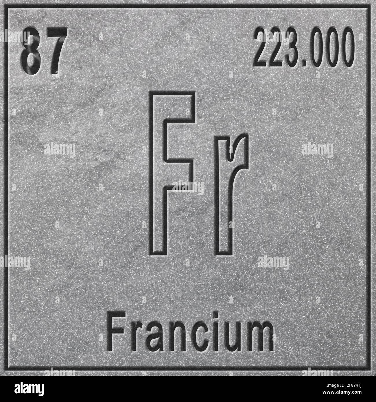 Francium chemical element, Sign with atomic number and atomic weight ...