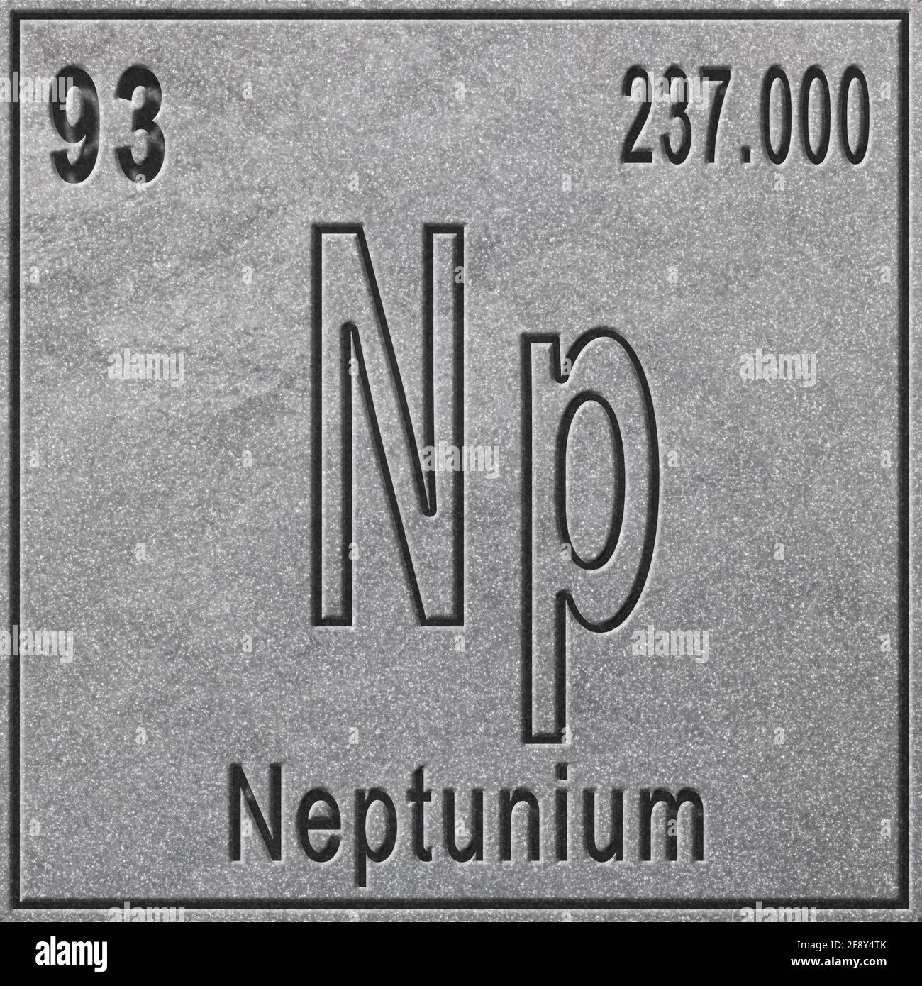 Neptunium chemical element, Sign with atomic number and atomic weight ...