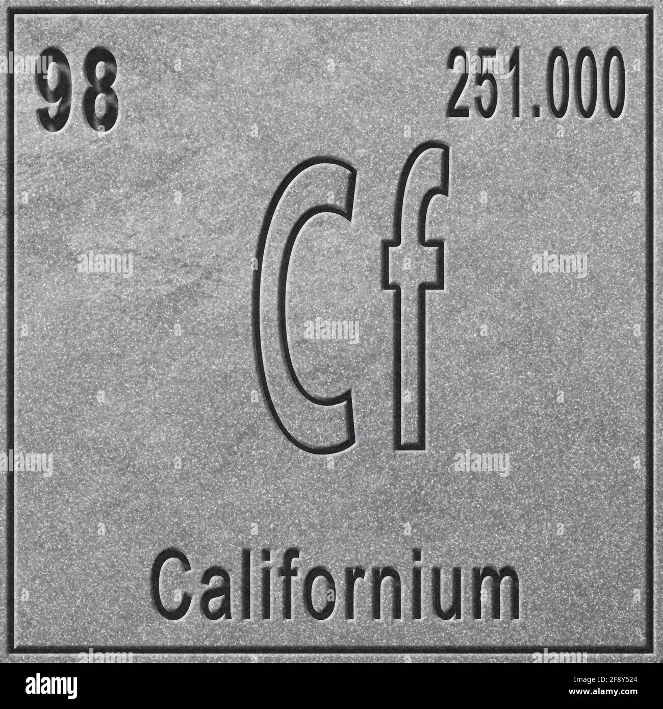 Californium chemical element, Sign with atomic number and atomic weight ...