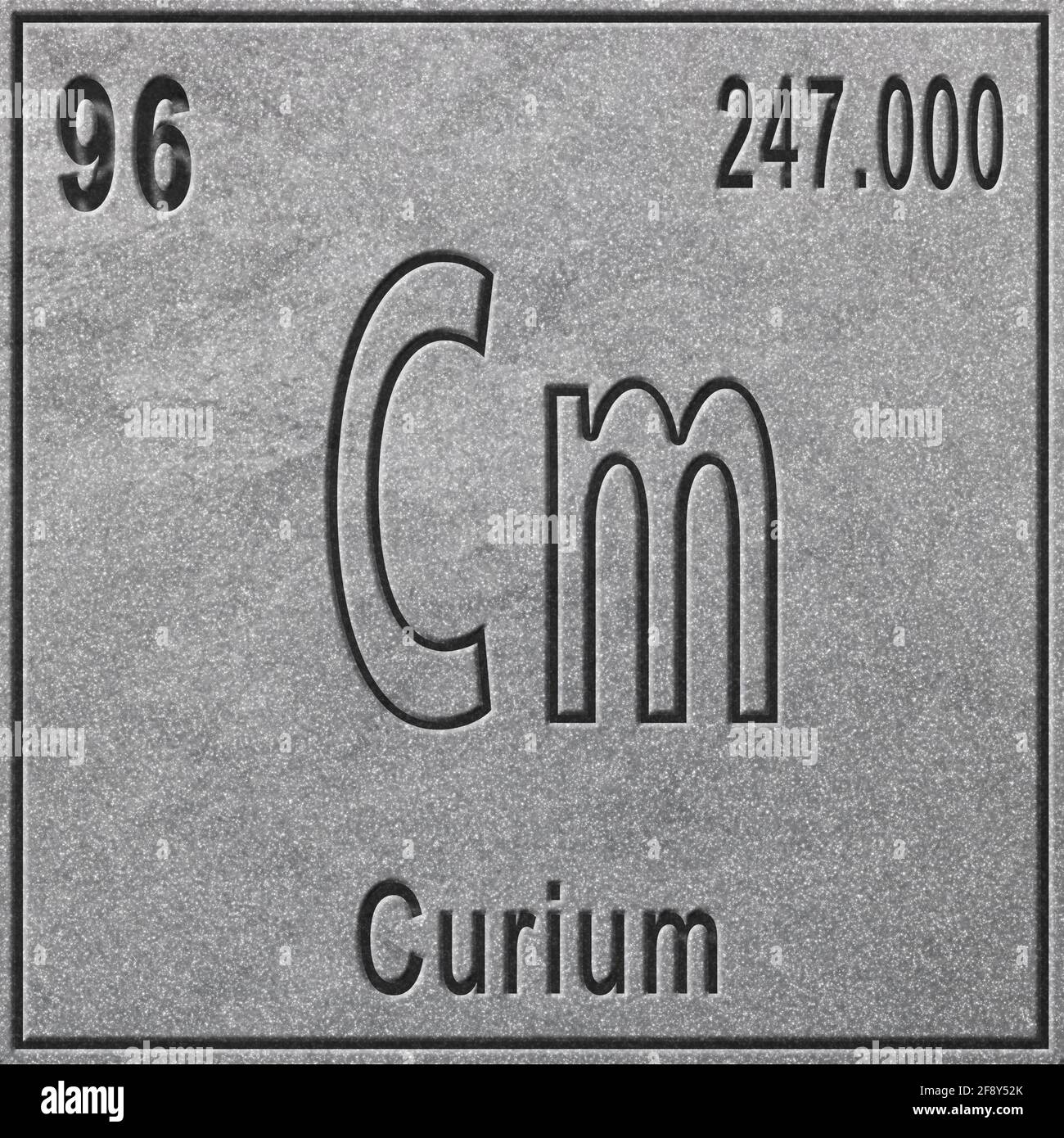 Curium chemical element, Sign with atomic number and atomic weight ...