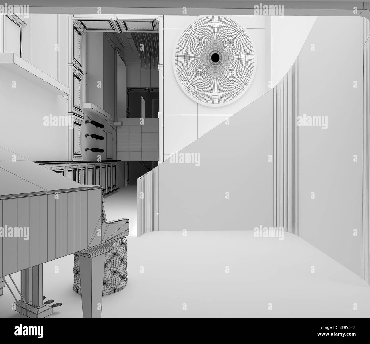 modern apartment interior, 3D illustration Stock Photo - Alamy