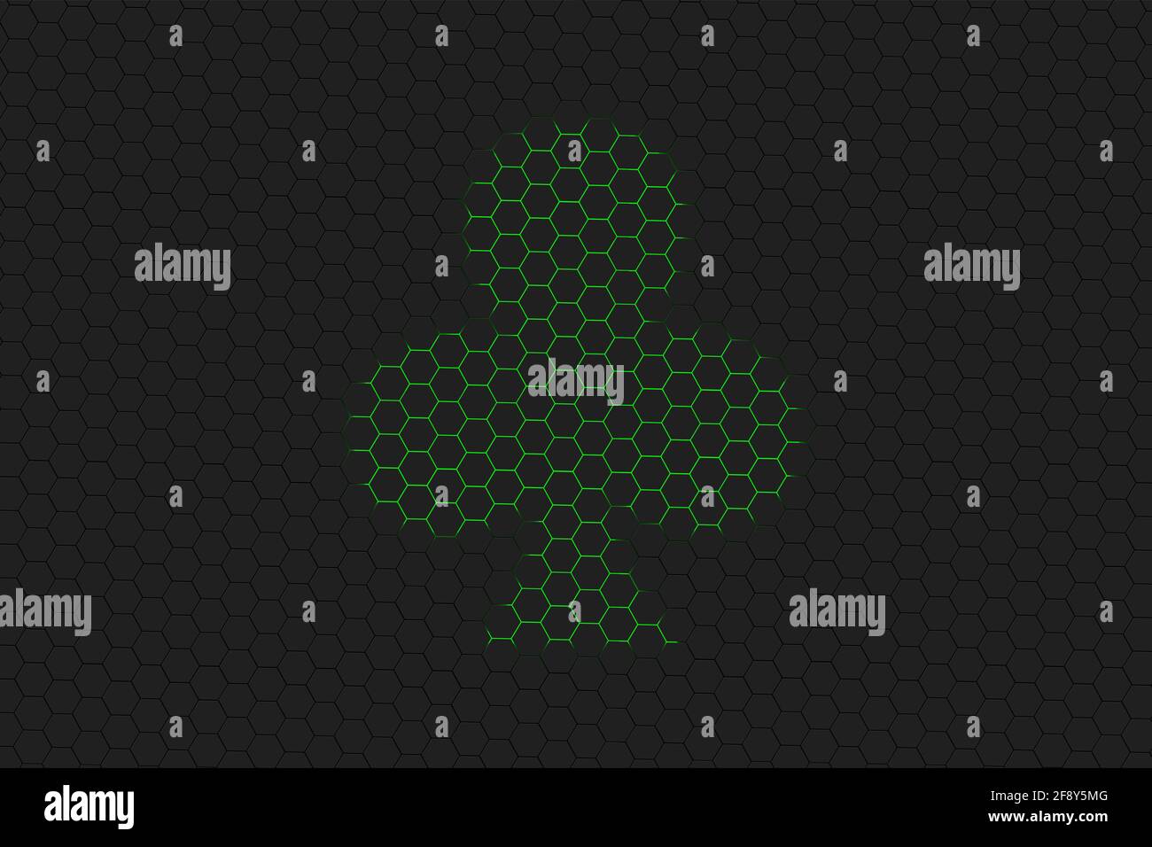 Club card symbol, playing cards symbol, green hexagon Stock Photo - Alamy