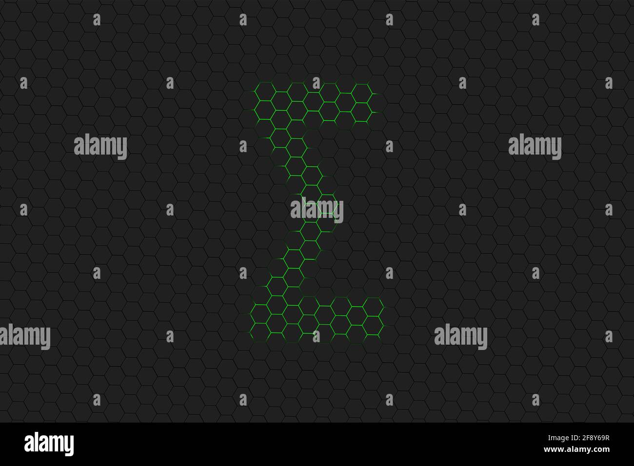 Sigma sign. Sigma letter, Greek alphabet Symbol, green hexagon Stock ...