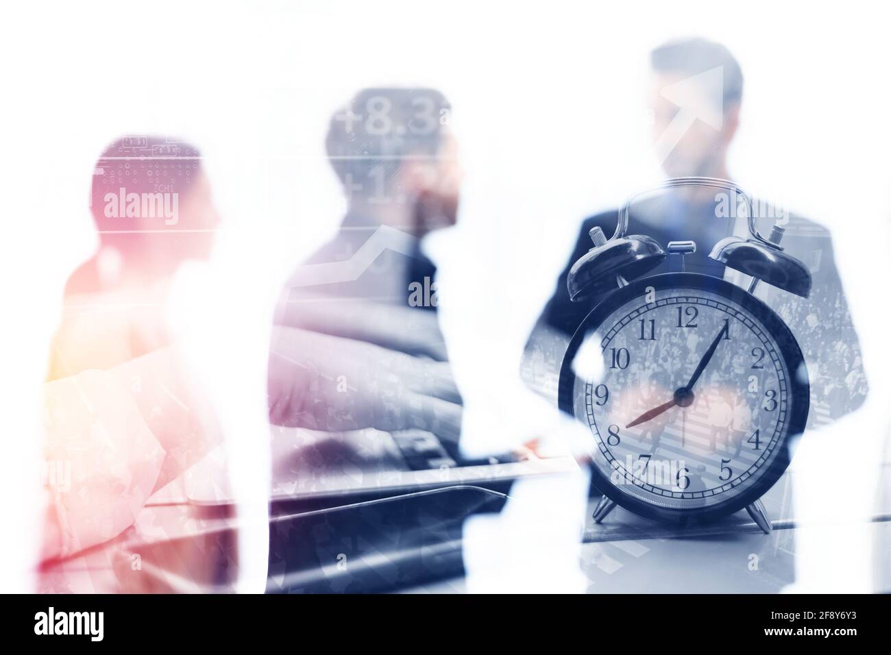 Business working times talking together concept , Businessman overlay ...
