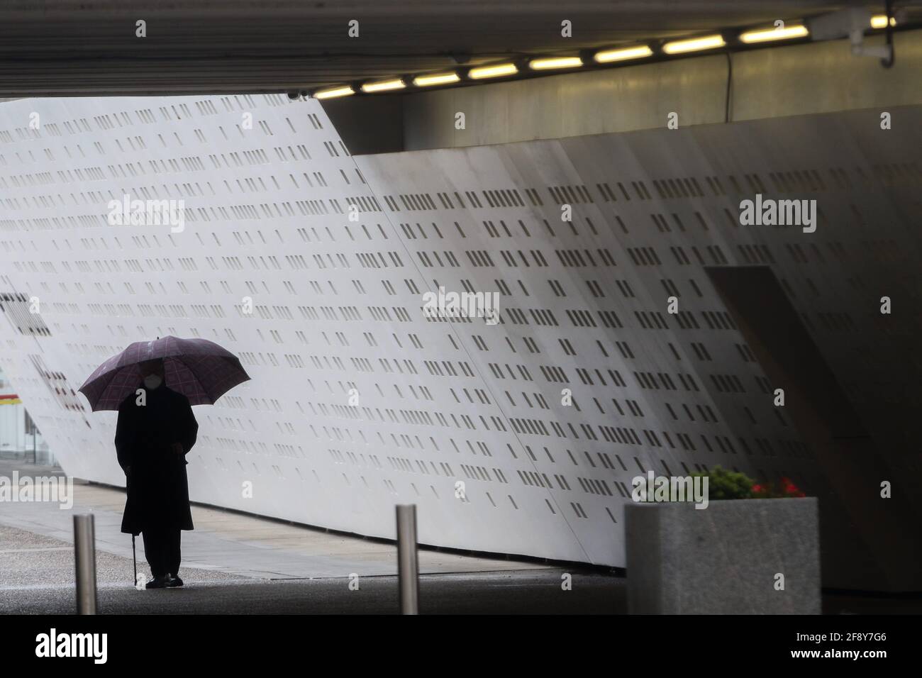 Malaga, Spain. 15th April, 2021. the storm hits the city of Malaga with ...
