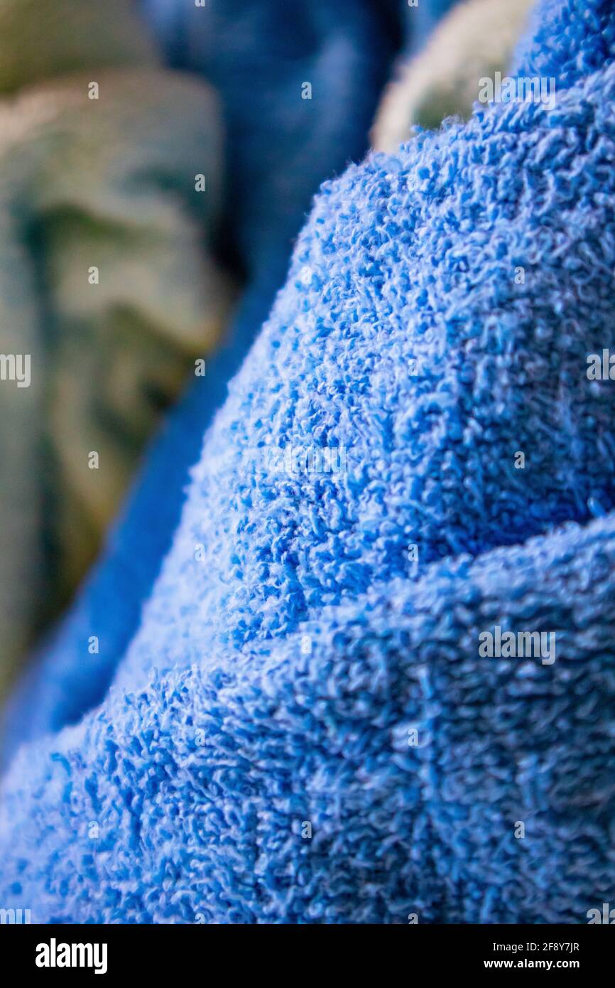 Aqua blue fabric texture close hi-res stock photography and images - Alamy