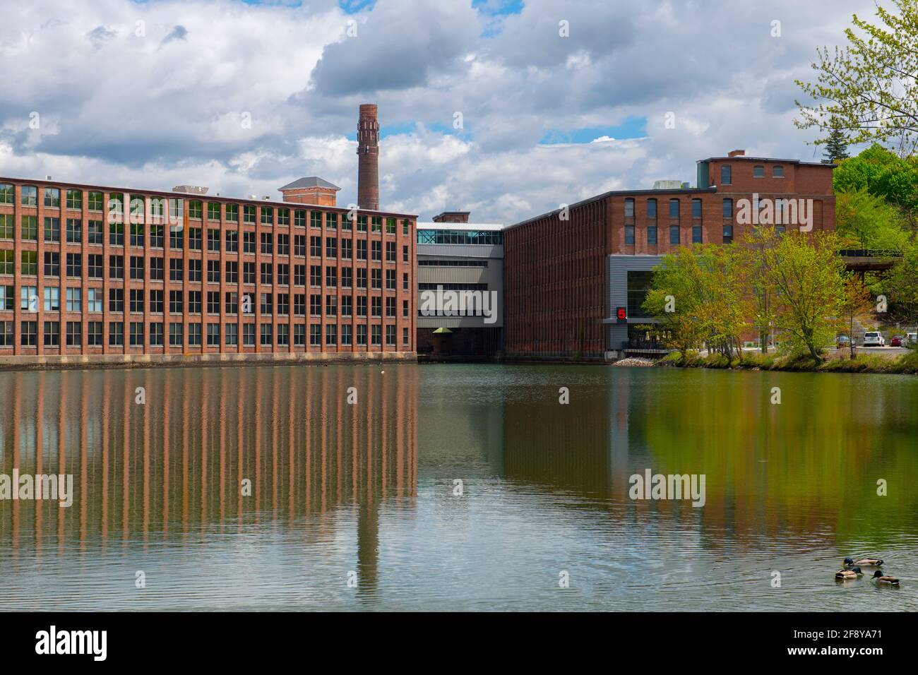 Historic Assabet Woolen Mill, built in 1847, on Main Street on Assabet River in Maynard historic ...