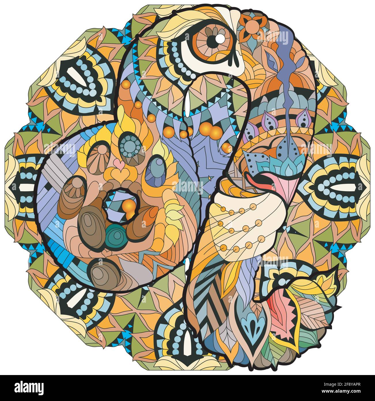 Leo zodiac sign with mandala, astrology concept art. Tattoo design ...