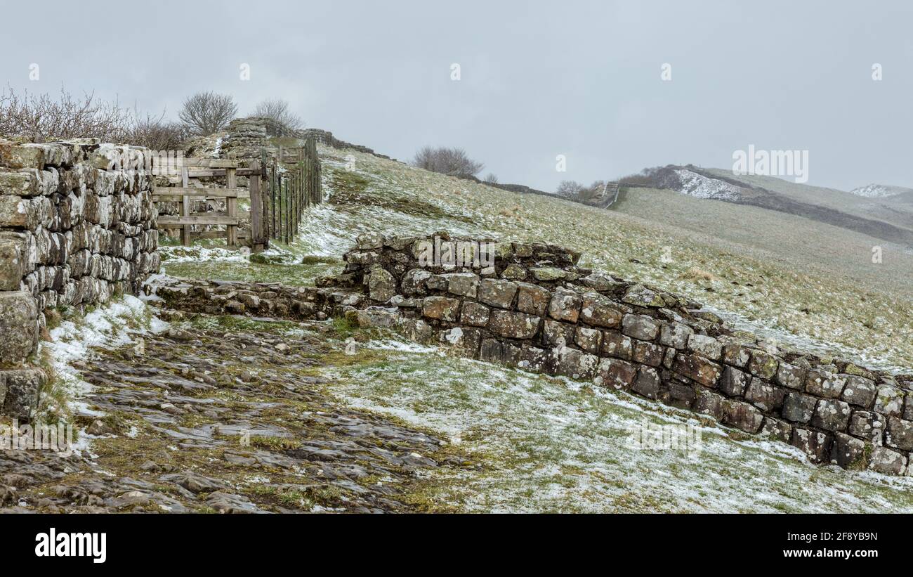 Winter Landscape at Cawfields Quarry on Hadrian's Wall, Roman Wall ...