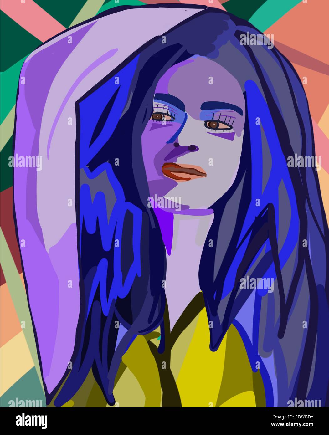 Frida Kahlo Young beautiful Mexican woman with loose hair, in her 20s ...