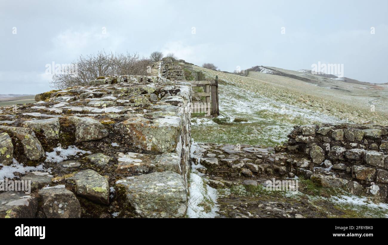 Winter Landscape at Cawfields Quarry on Hadrian's Wall, Roman Wall ...