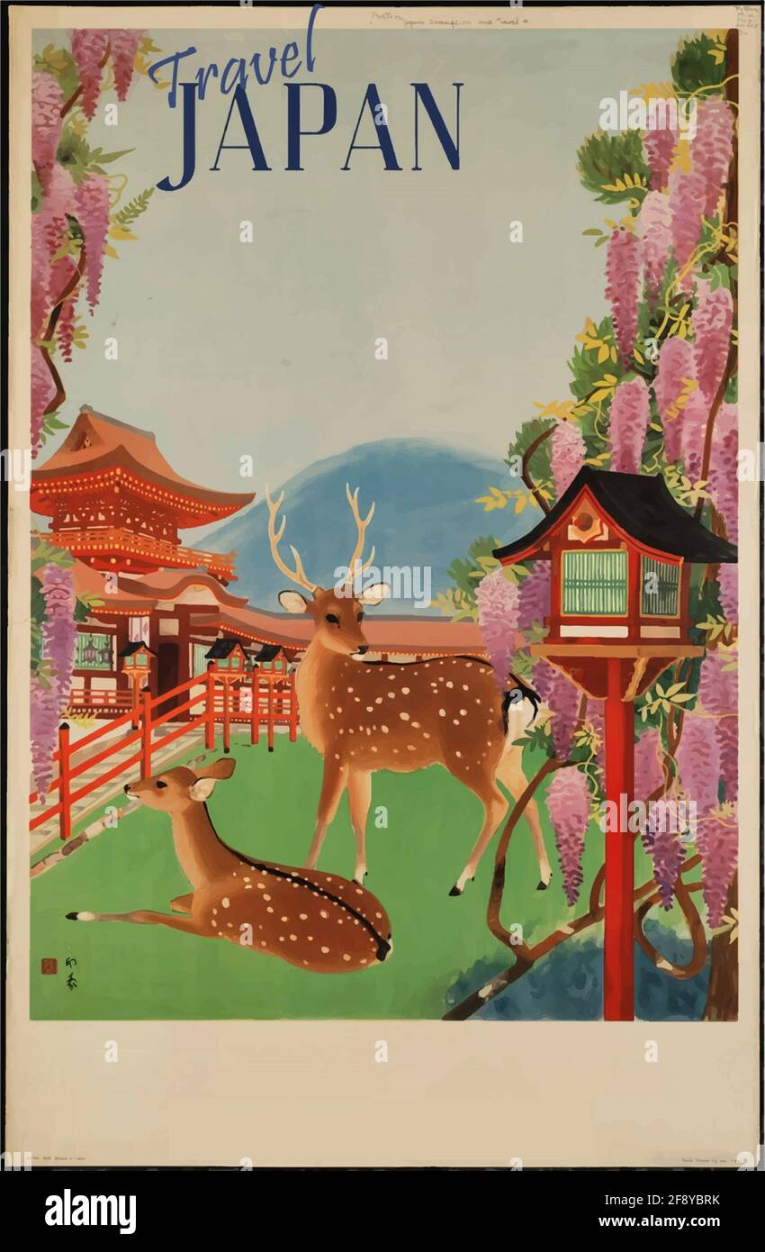A vintage travel poster for Japan Stock Photo - Alamy