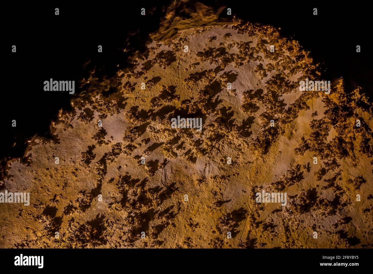 Coralloids, aka cave popcorn, on stalagmite deep underground in ...