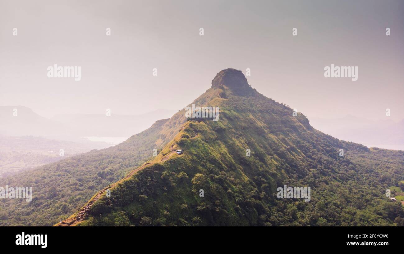 Aerial shot, Tikona Fort, Maharashtra, India Stock Photo - Alamy