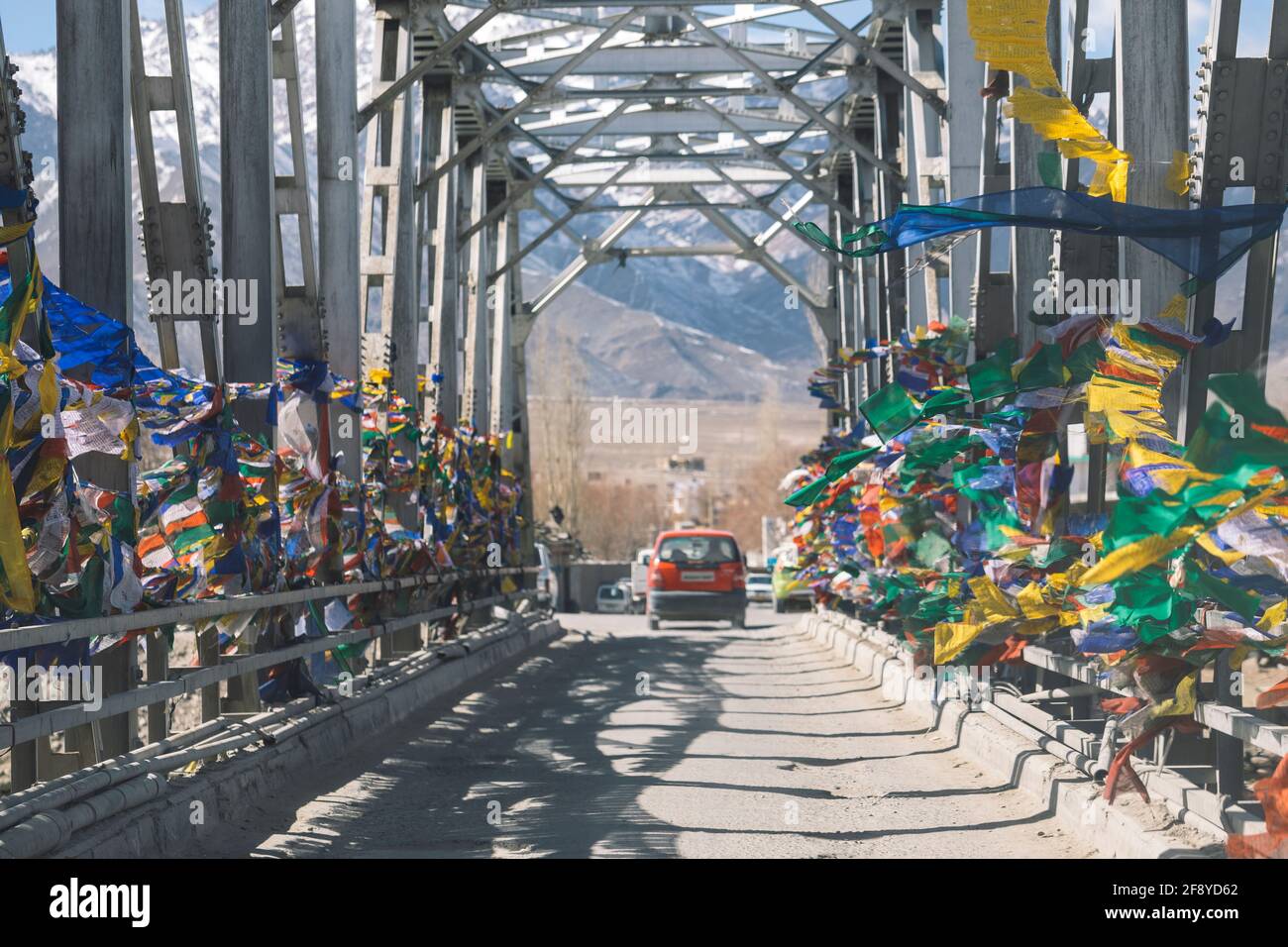 Bridge, prayer flags, Ladakh, Jammu and Kashmir, India Stock Photo - Alamy