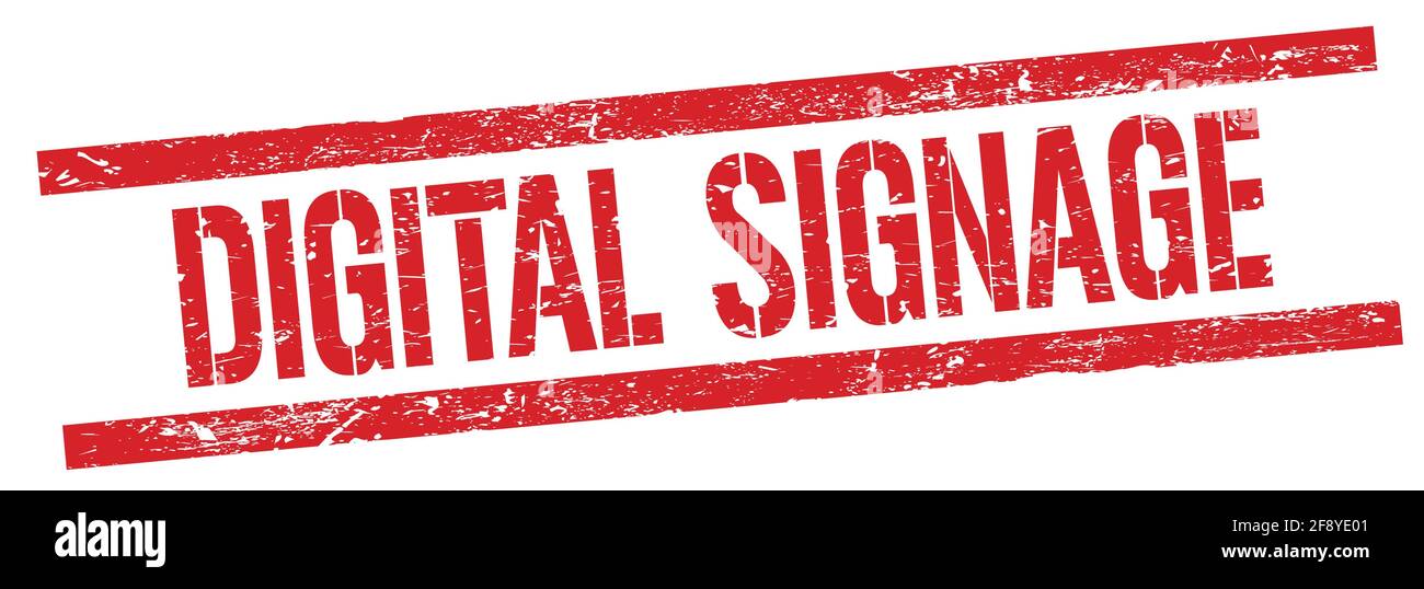 DIGITAL SIGNAGE text on red grungy rectangle stamp sign Stock Photo - Alamy