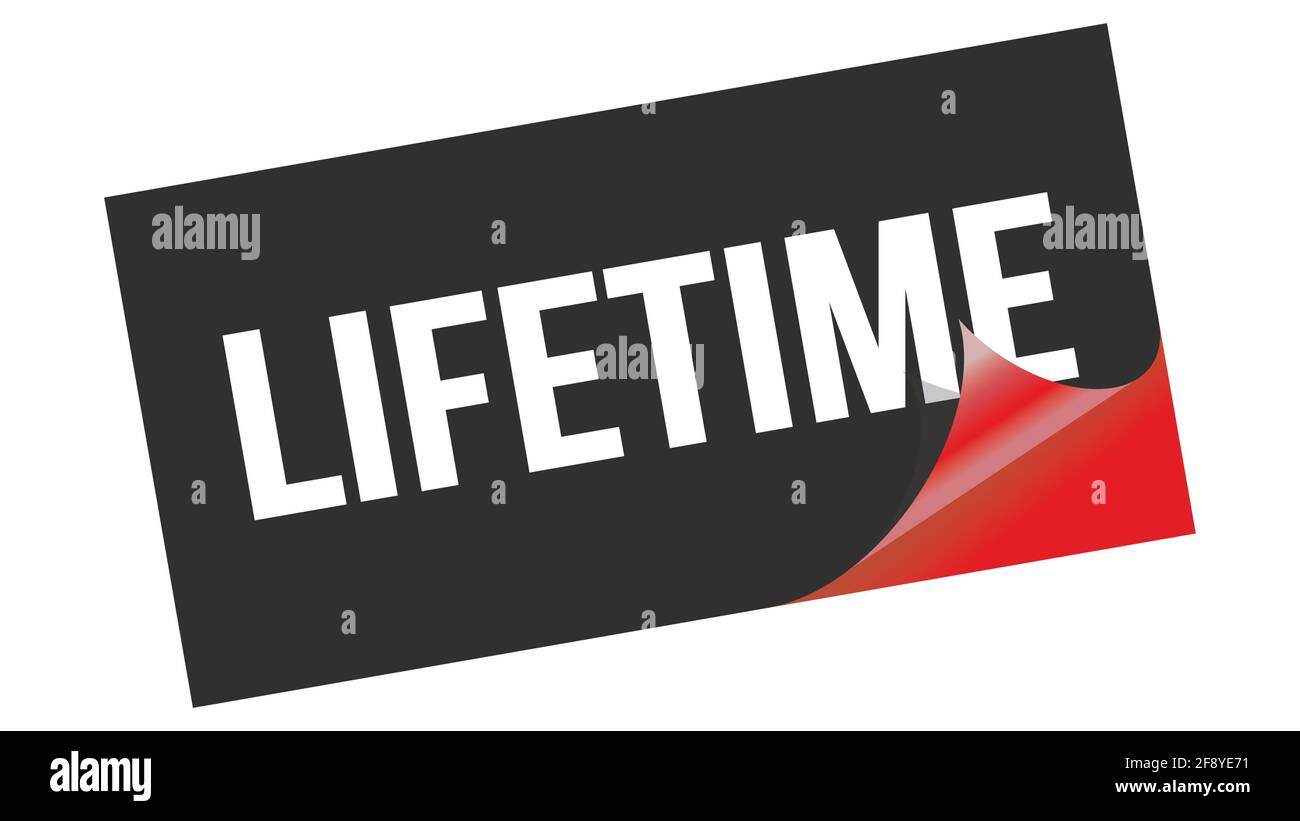 LIFETIME text written on black red sticker stamp Stock Photo - Alamy