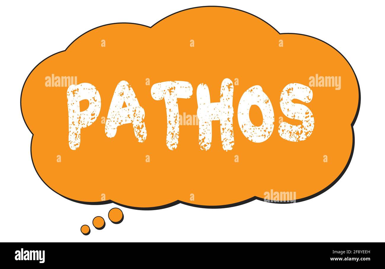 PATHOS text written on an orange thought cloud bubble Stock Photo - Alamy