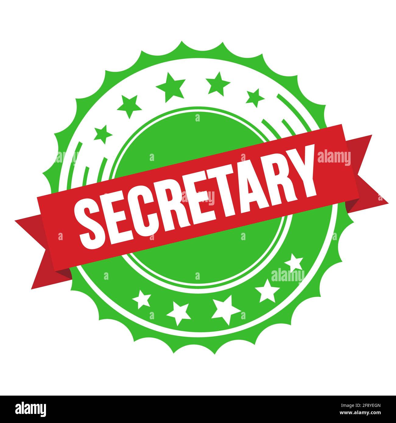SECRETARY text on red green ribbon badge stamp Stock Photo - Alamy