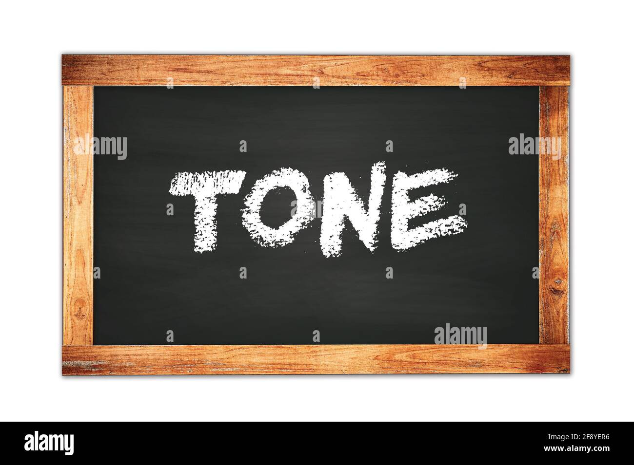 TONE text written on black wooden frame school blackboard Stock Photo ...